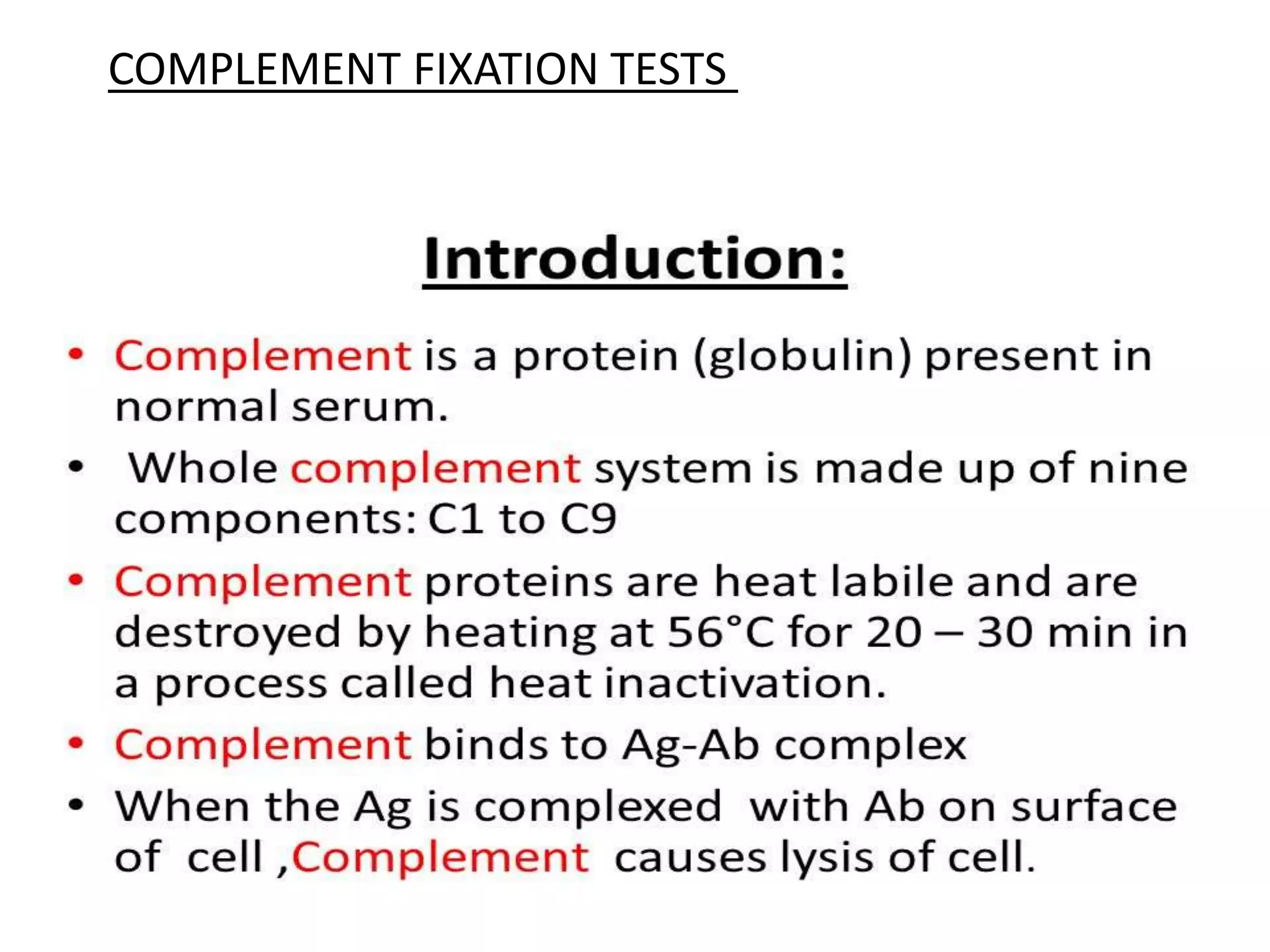 Complement fixation tests | PPTX