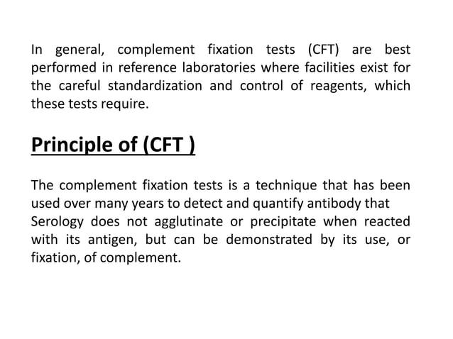 Complement fixation tests | PPTX