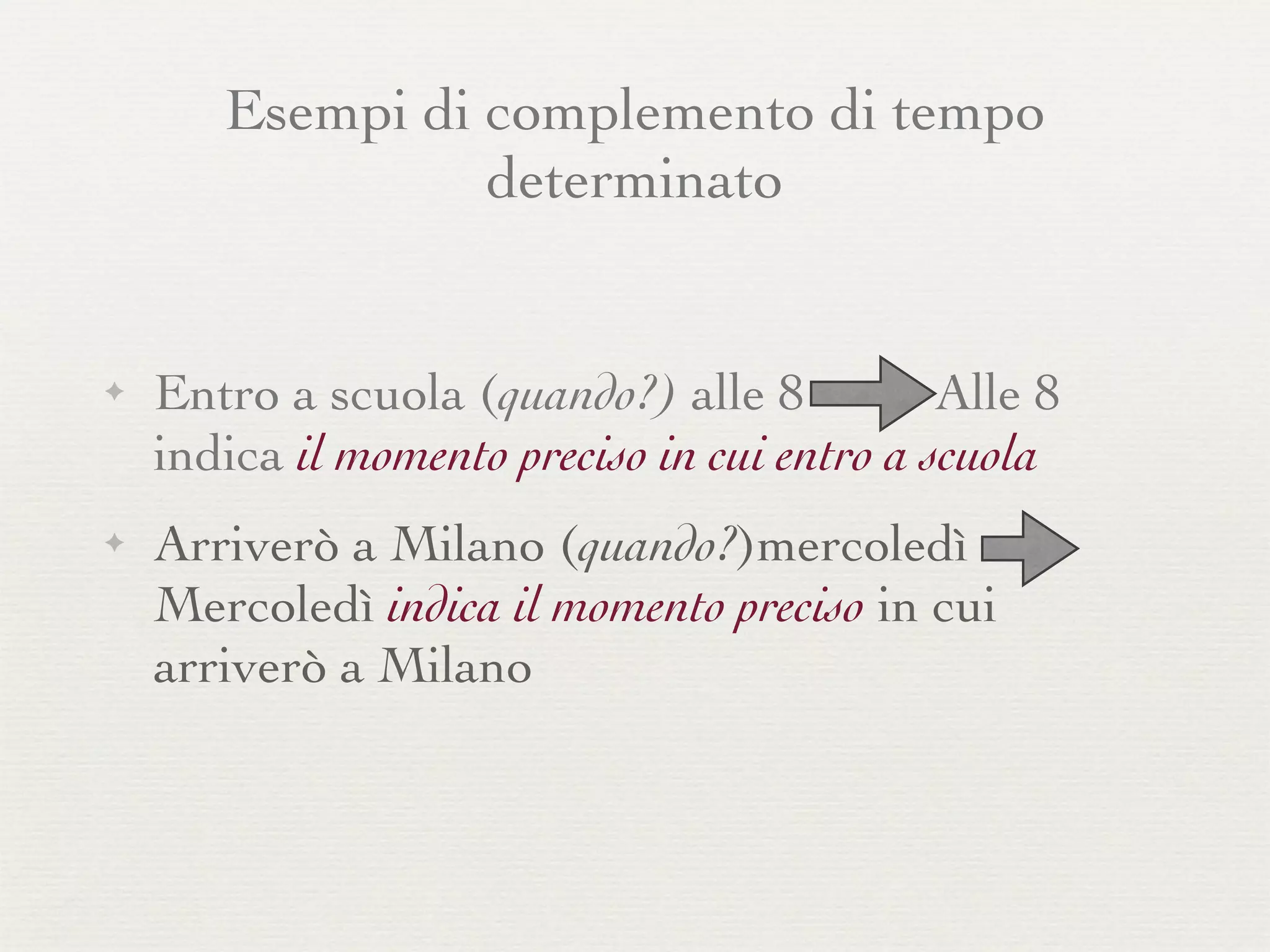 Complementi di tempo | KEY