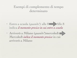 Complementi di tempo | KEY