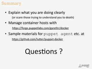 Complementing Docker with Puppet | PDF | Operating Systems | Computer Software and Applications