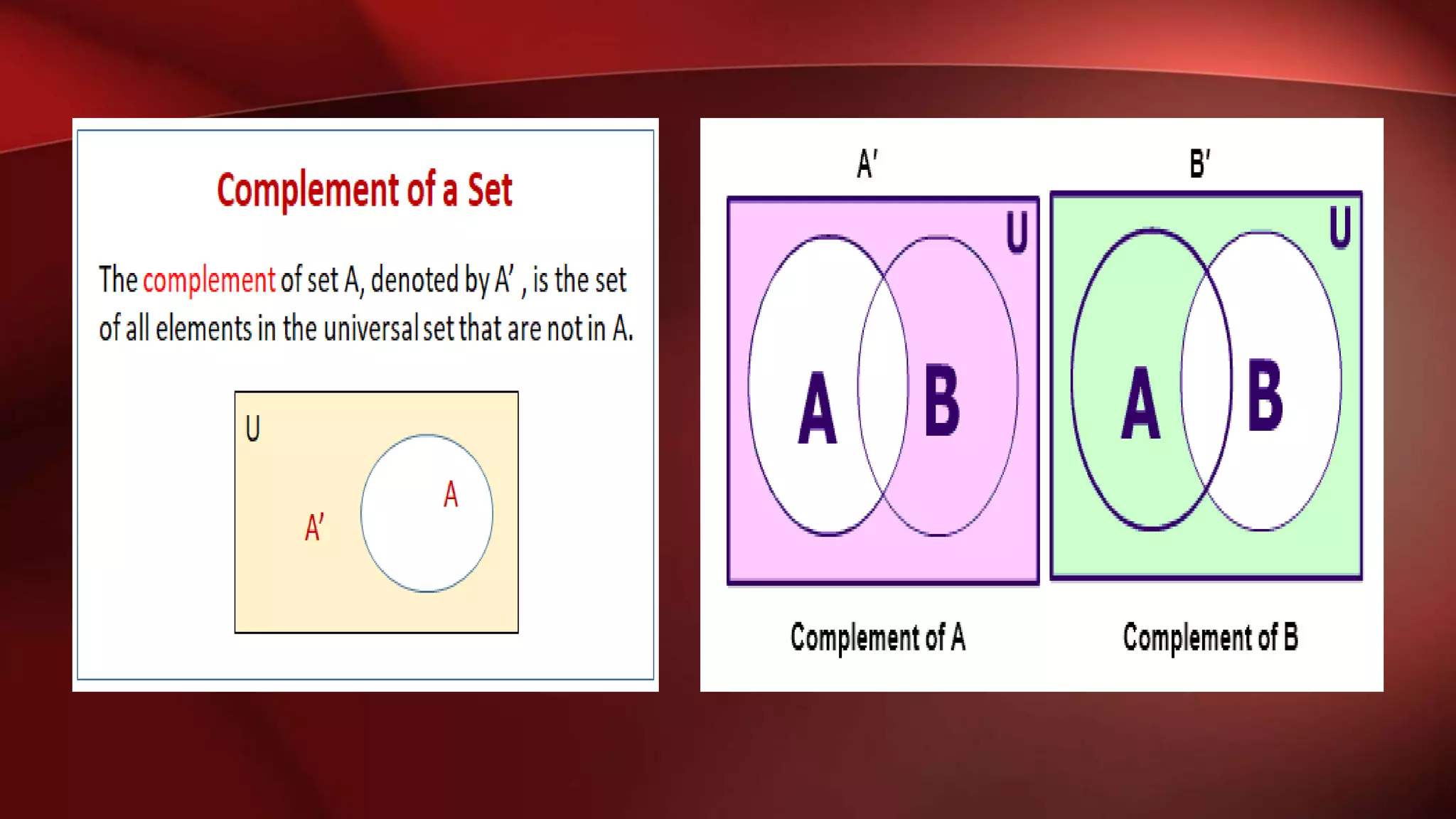 Complement of a set | PPTX | Musicals | Genres