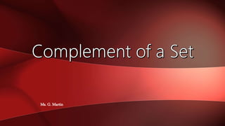 Complement of a set | PPTX
