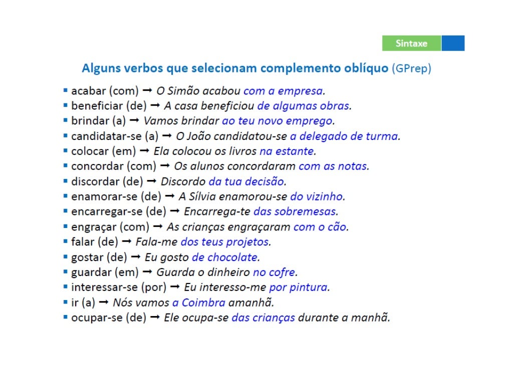 Complemento obliquo Complemento obliquo