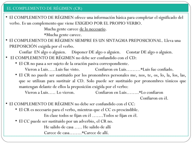 Complementos del verbo | PPT