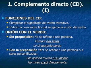 Complementos Del Predicado Verbal | PPT