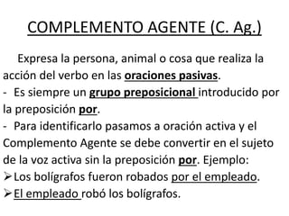 Complementos del verbo | PPTX