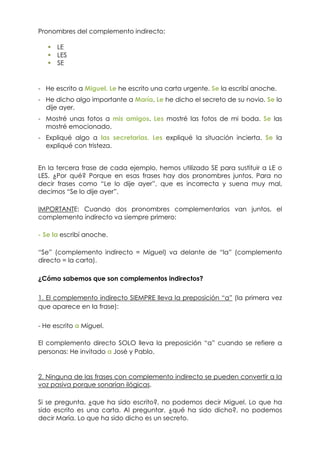Complementos directos indirectos | PDF