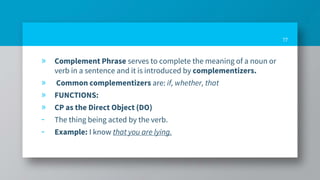 Complement Phrase | PPT