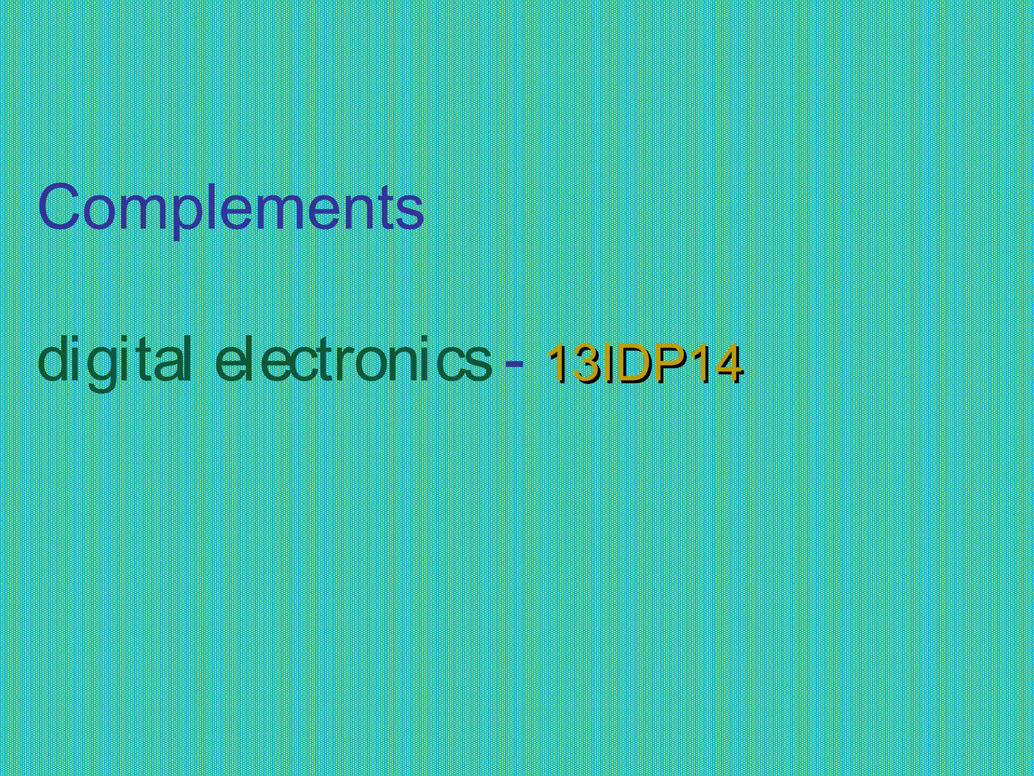 Complements | PPT