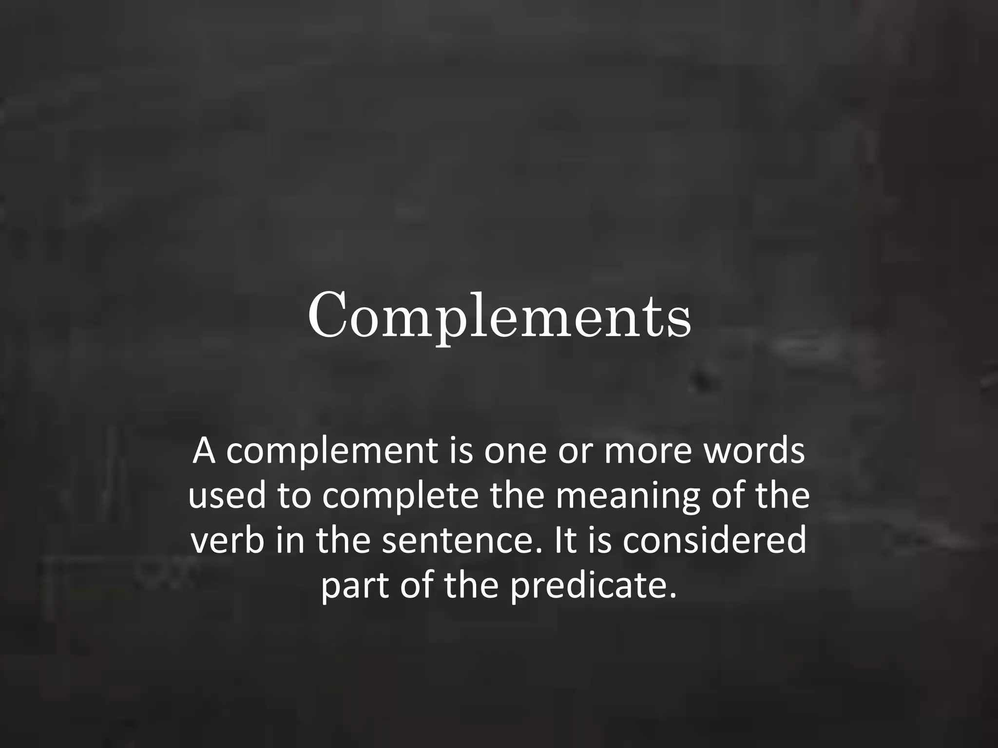 Complements | PPTX