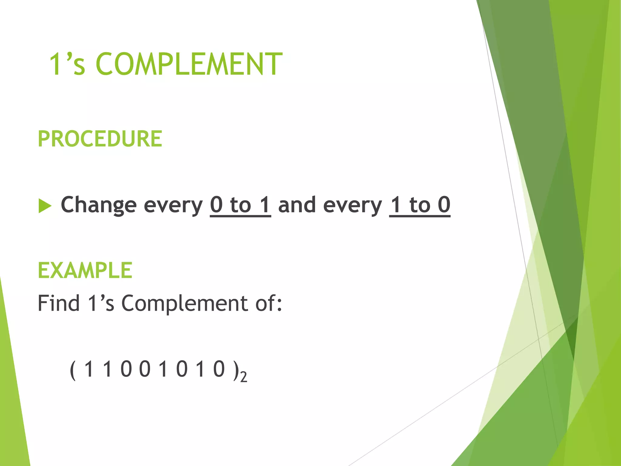 1's and 2's Complements | PPT