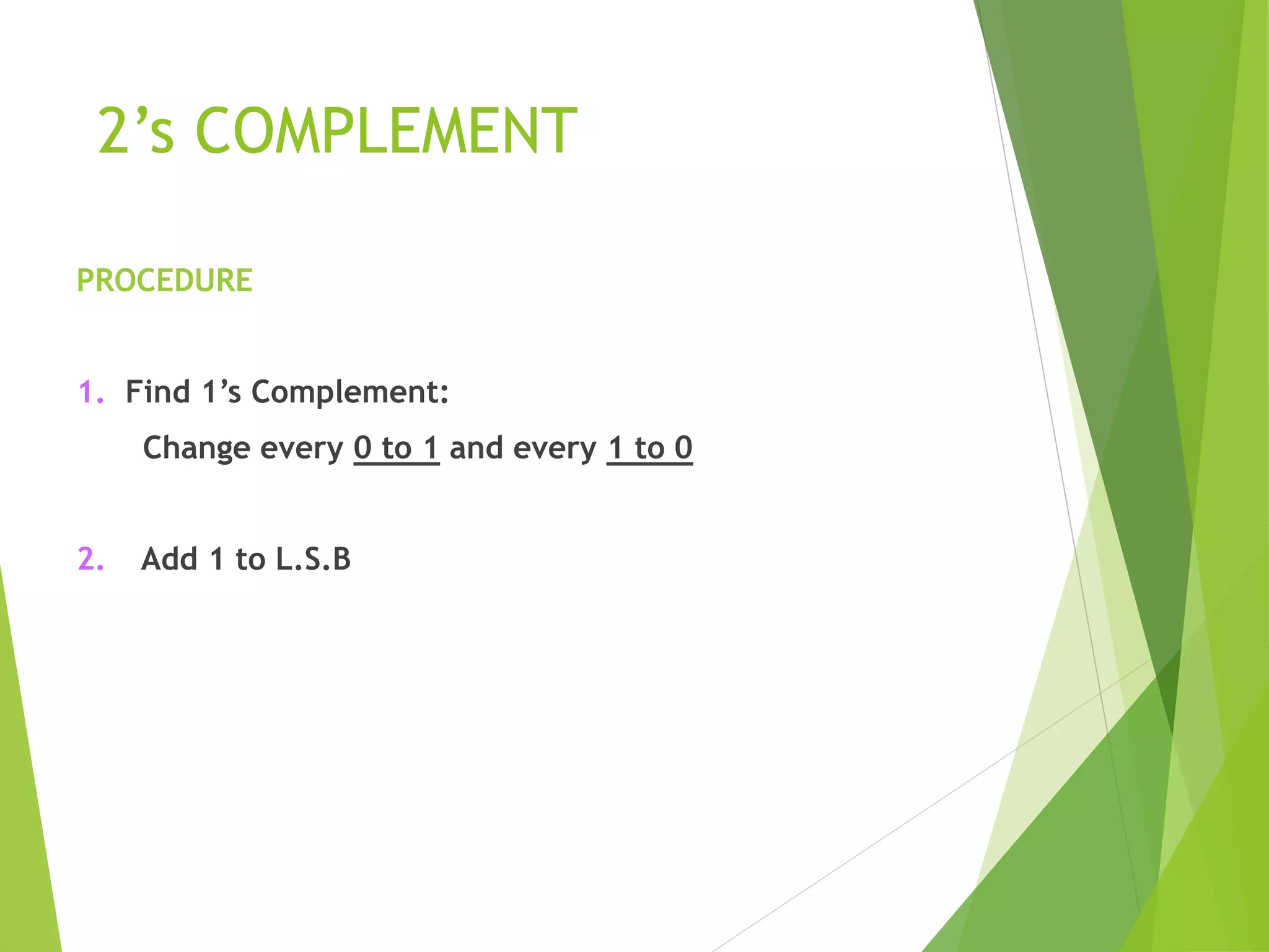 1's and 2's Complements | PPT