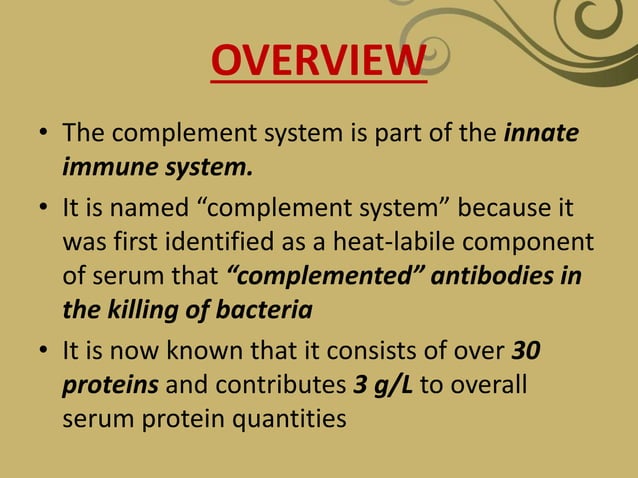 Complement system | PPTX | Chemistry | Science