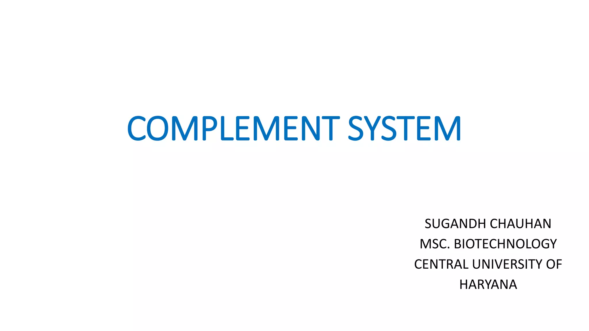 Complement System Overview | PPT
