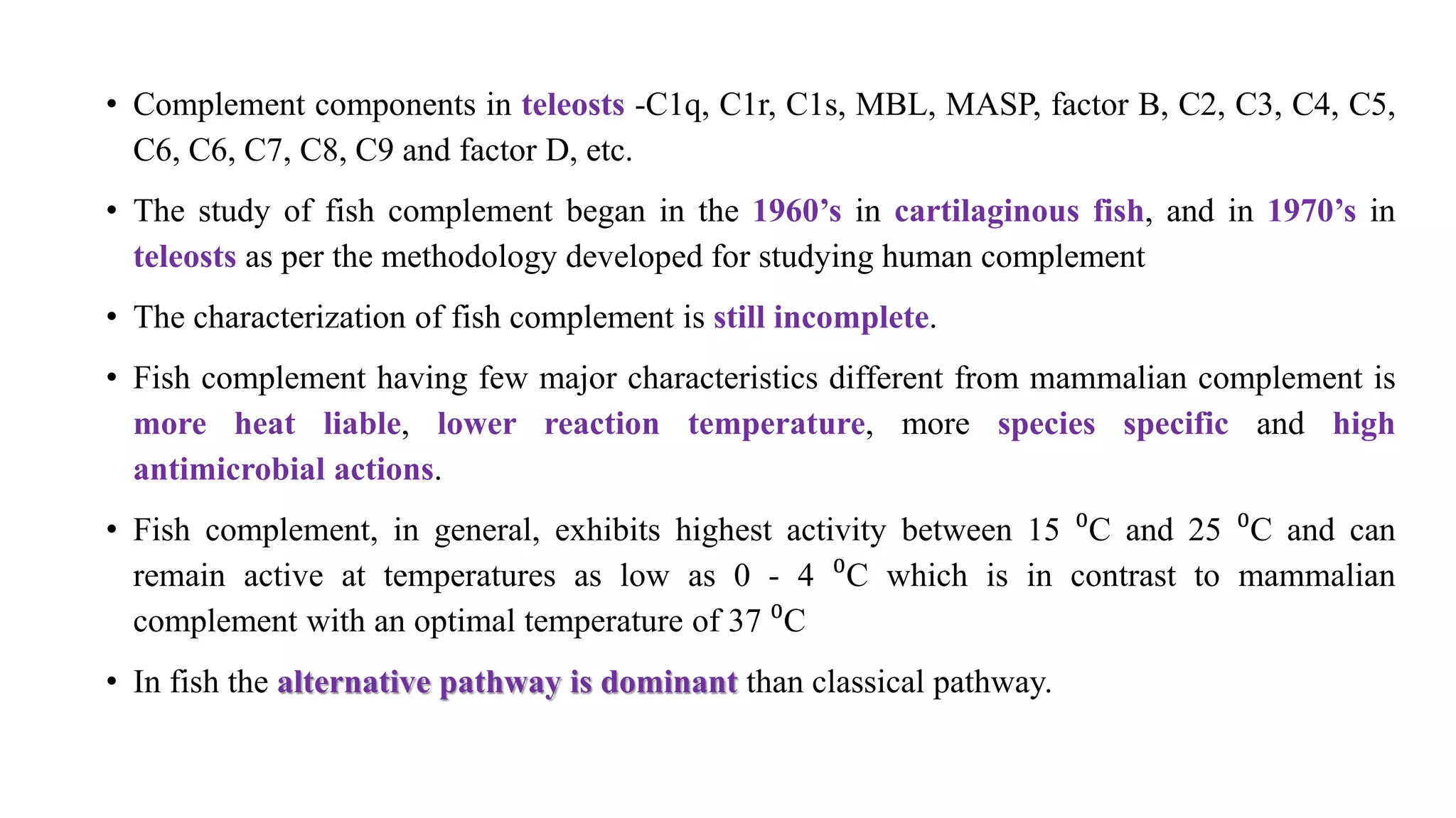 Fish Complement system- Pathways and Regulations | PPTX