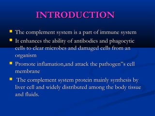 Complement system 2nd sem immunology | PPT