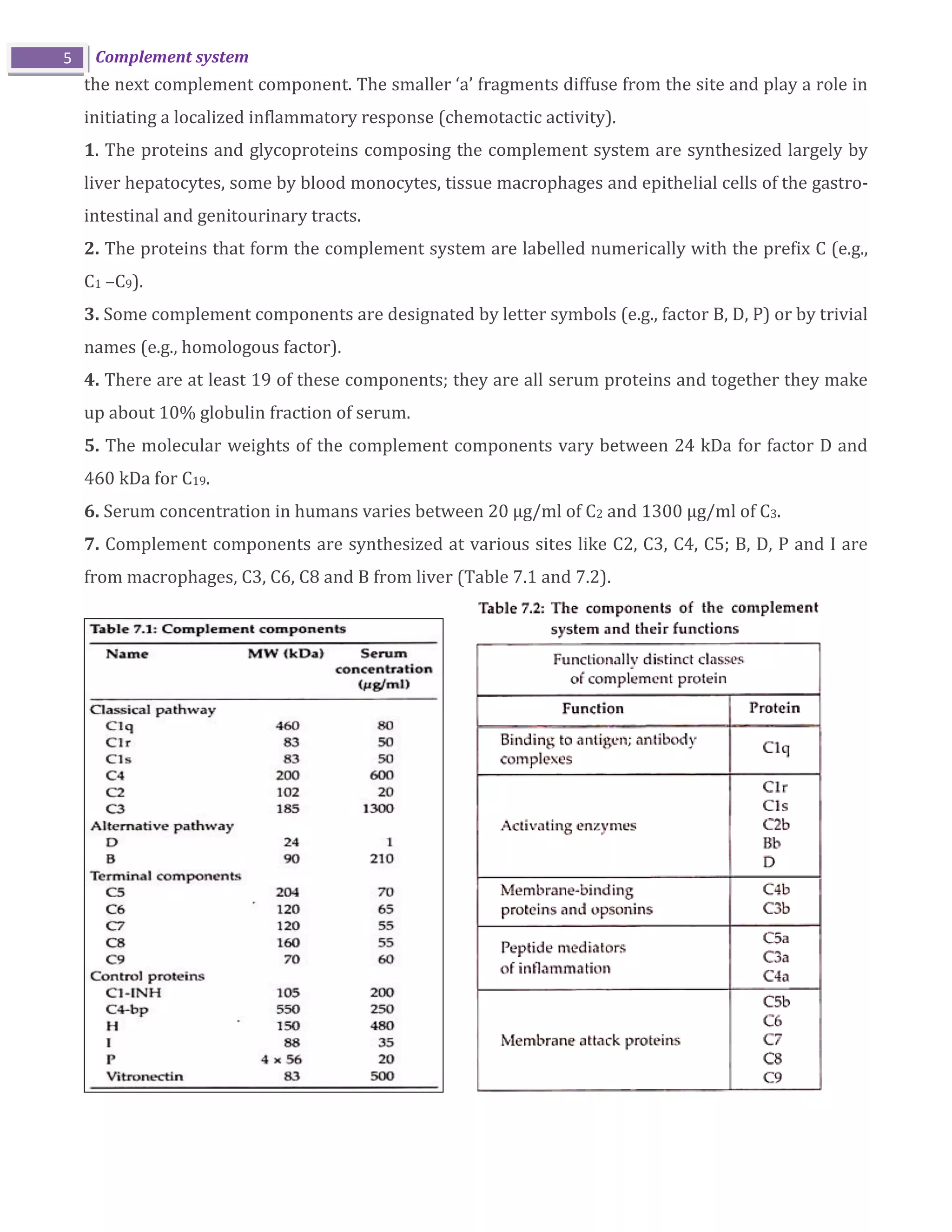 Complement system and cytokines | PDF
