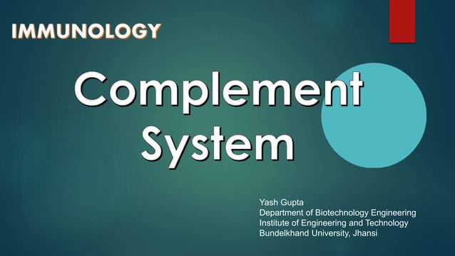Complement system and its regulation | PPTX