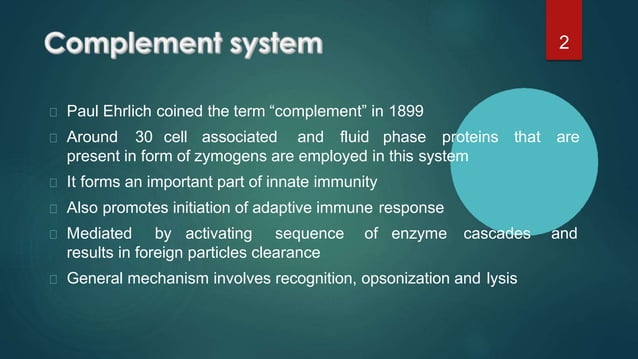 Complement system and its regulation | PPTX