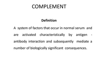 Complement systeM | PPTX