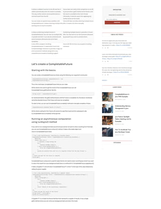 CompletableFuture In Java With Examples | PDF