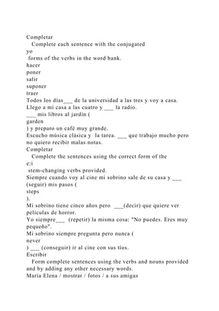 Completar Complete each sentence with the conjugated yo form.docx