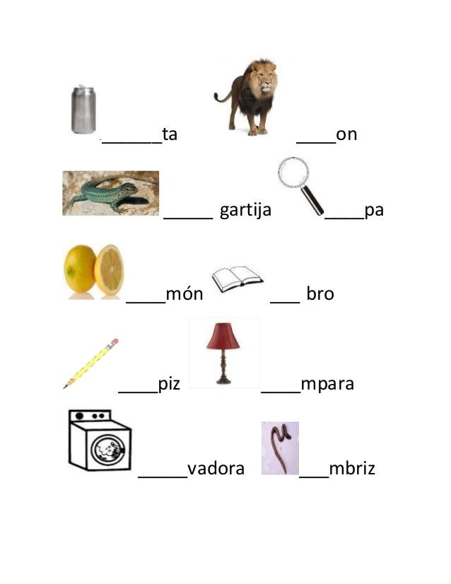 La Le Li Lo Lu Silabas Iniciales White Background By Lectura Para Ninos FA5