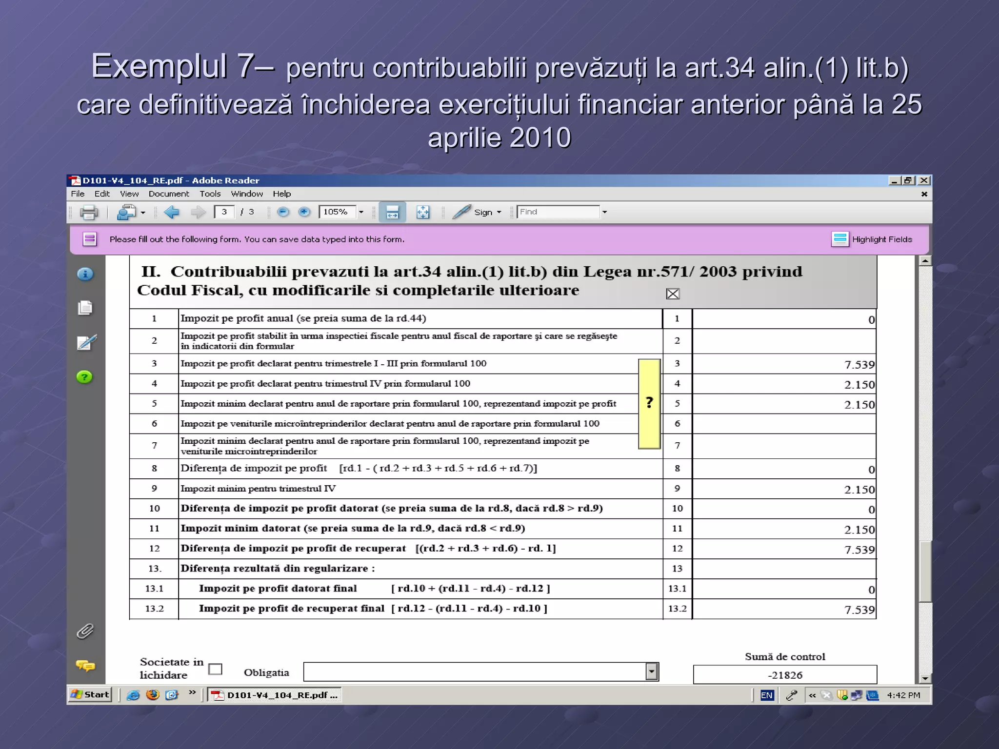 Completarea Declaratiei 101 | PPT