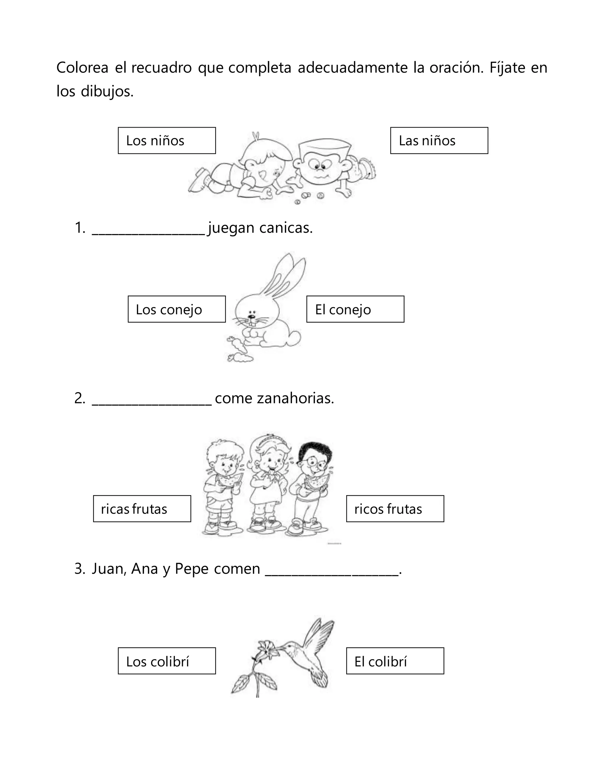 Completar oraciones | PDF