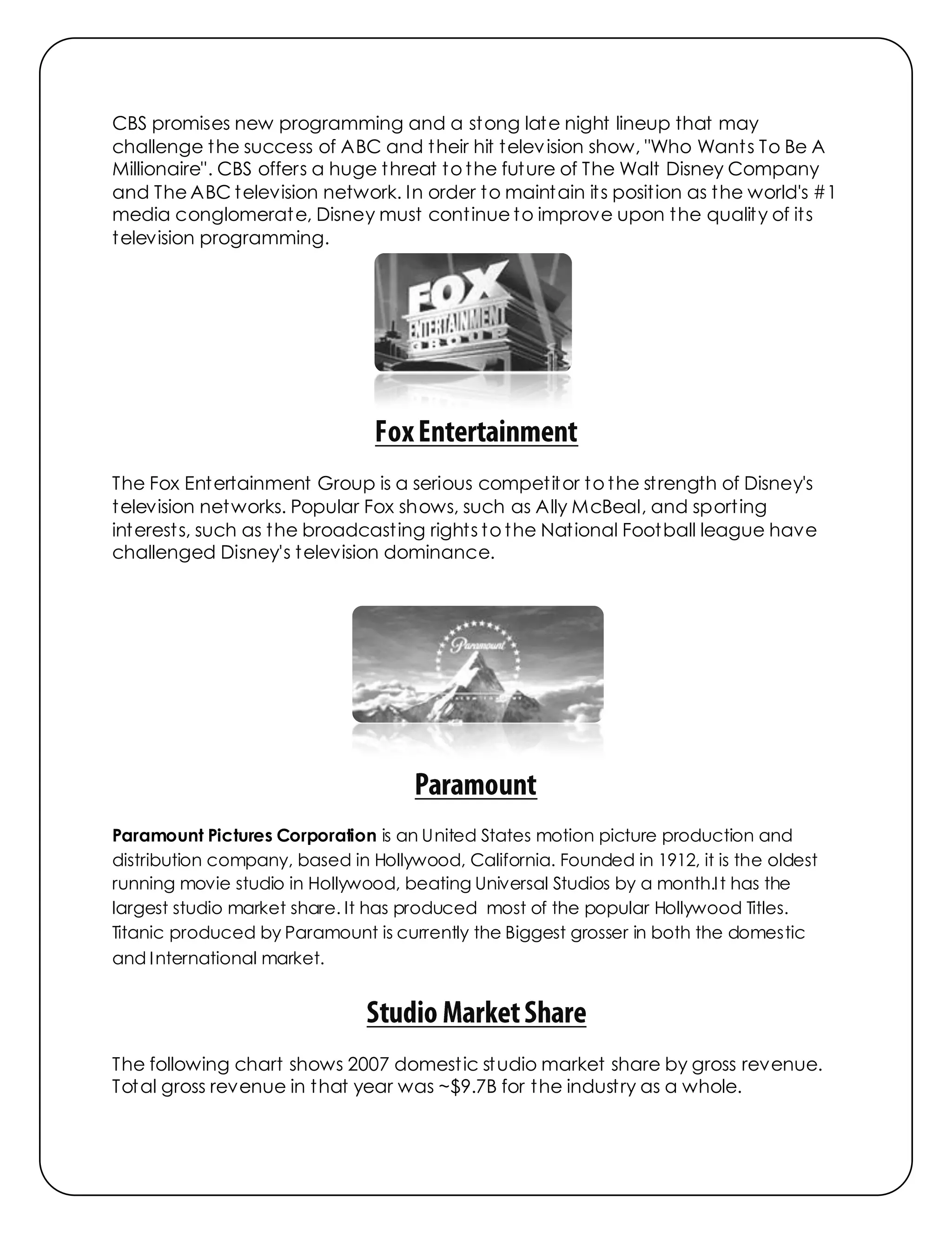 Walt Disney Annual Report Analysis | PDF