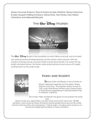 Walt Disney Annual Report Analysis | PDF