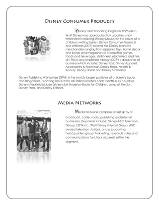 Walt Disney Annual Report Analysis | PDF