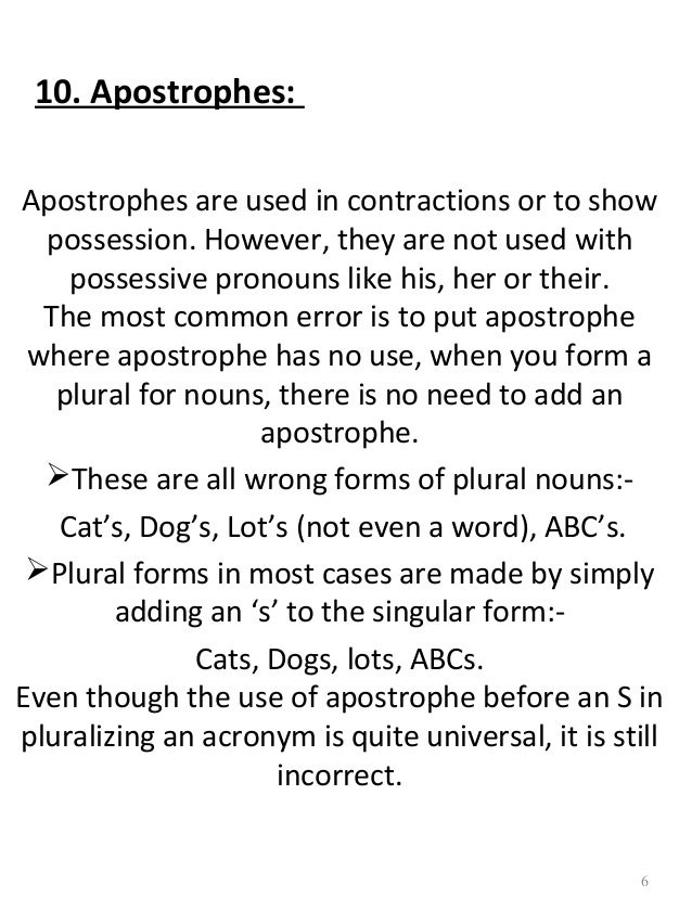 Common errors committed by English Learners.