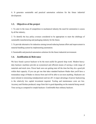 Automatic power hacksaw | PDF