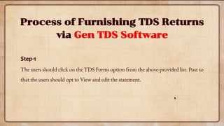 Process of Furnishing TDS Returns via Gen TDS Software | PDF | Personal ...