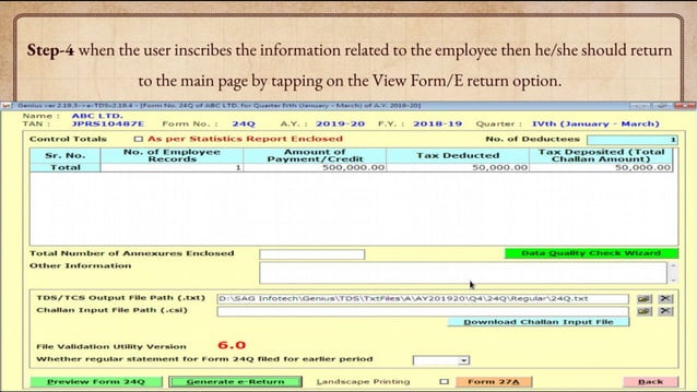 Process of Furnishing TDS Returns via Gen TDS Software | PDF | Personal ...