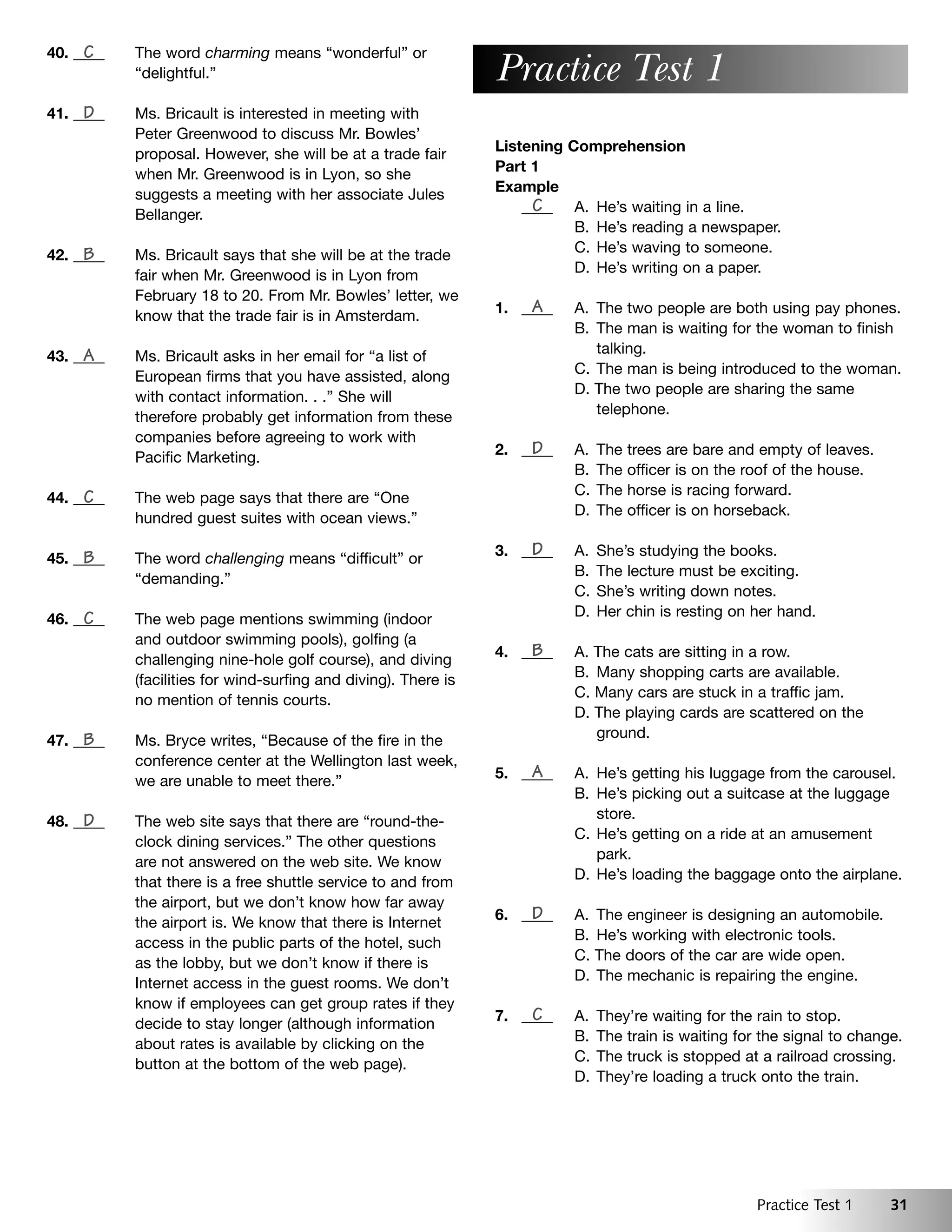 Complete guide-to-toeic-test---answer keys | PDF