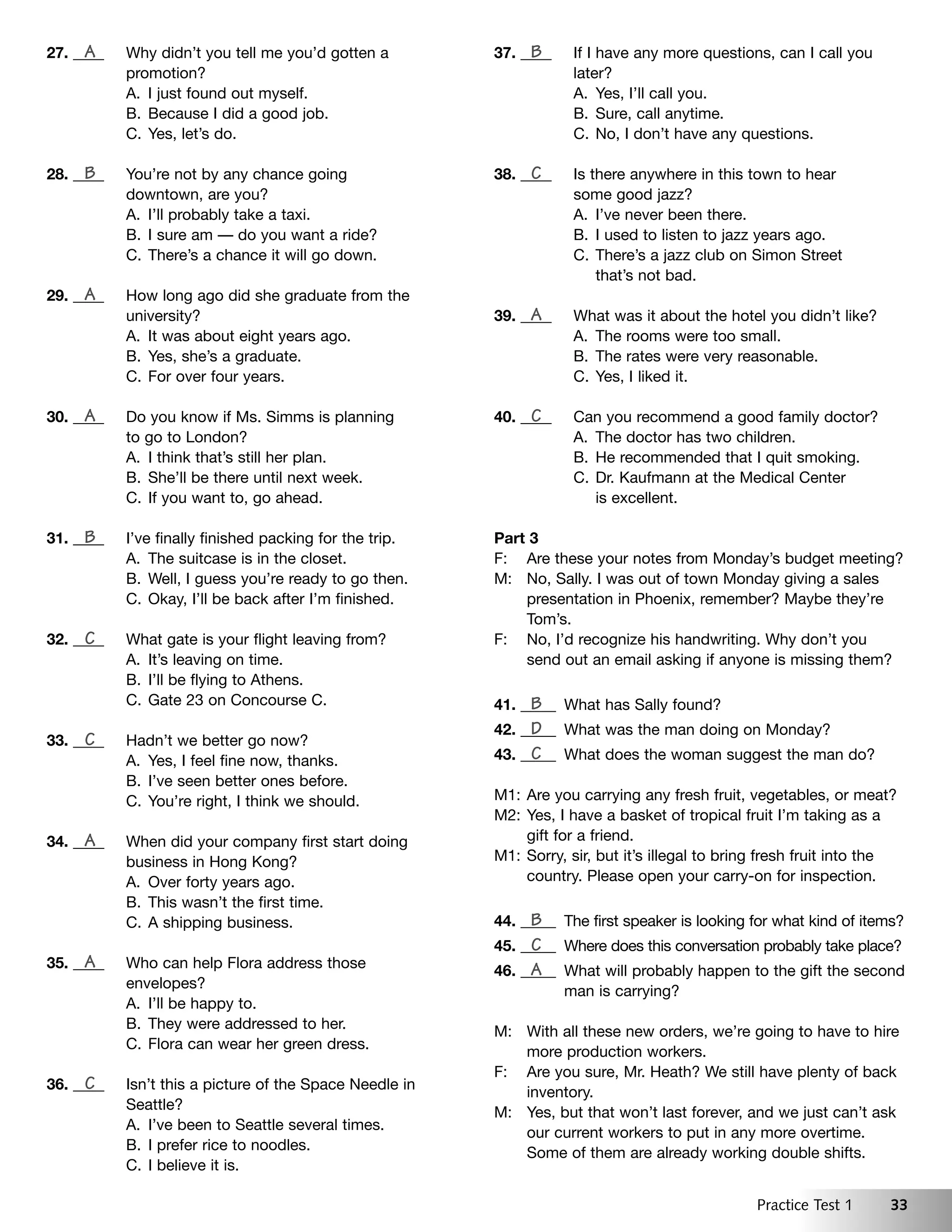 Complete guide-to-toeic-test---answer keys | PDF