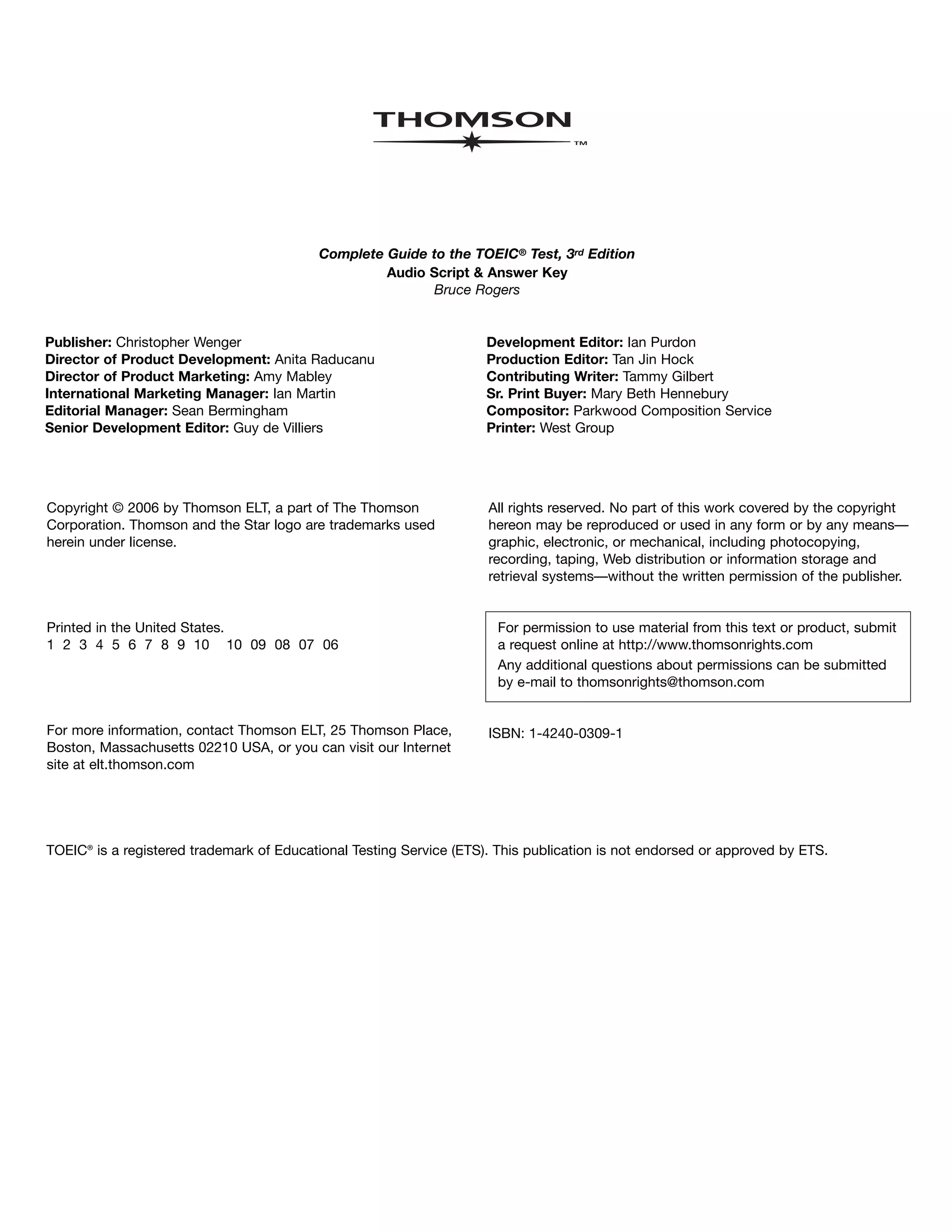 Complete guide-to-toeic-test---answer keys | PDF