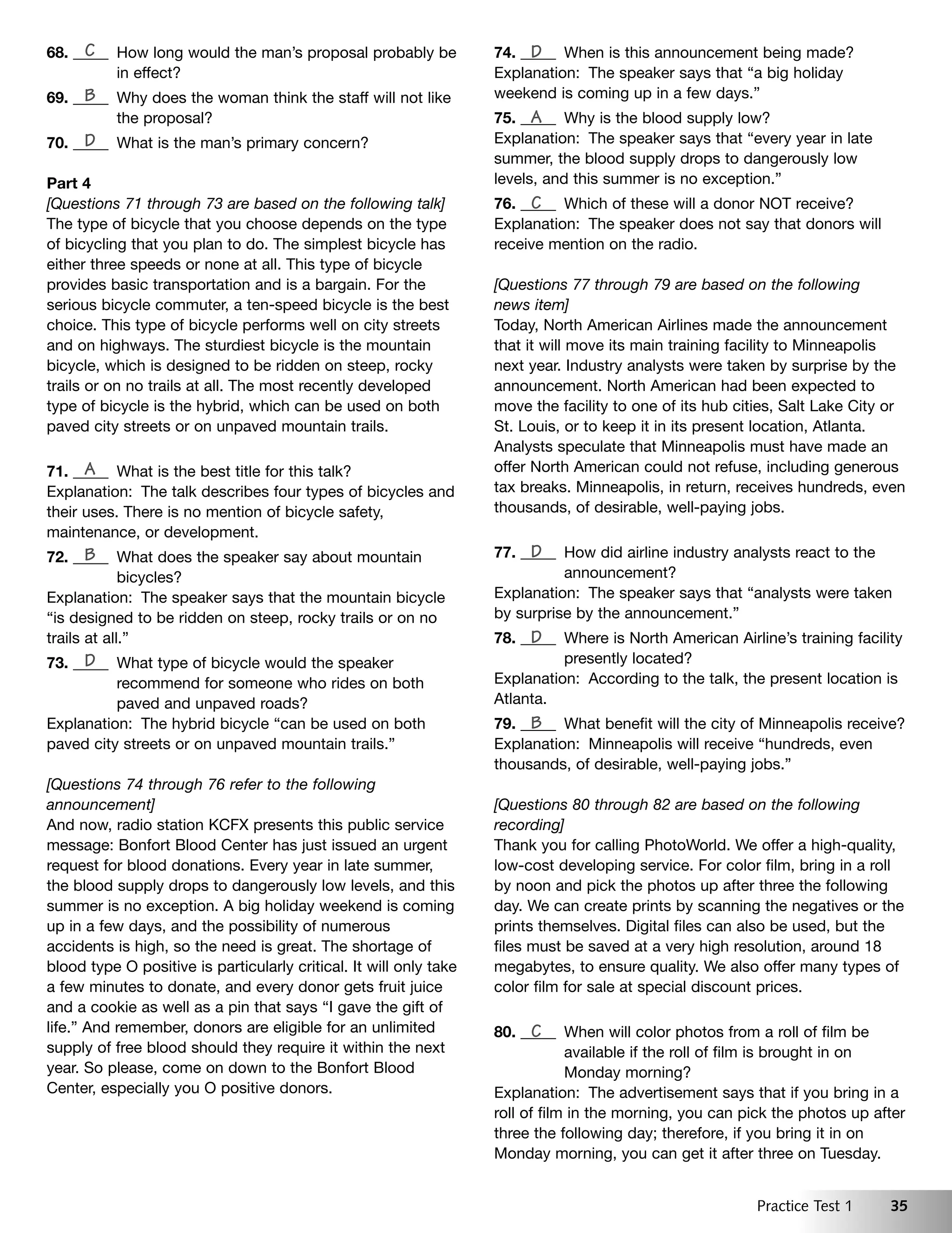 Complete guide-to-toeic-test---answer keys | PDF | Participant Sports ...