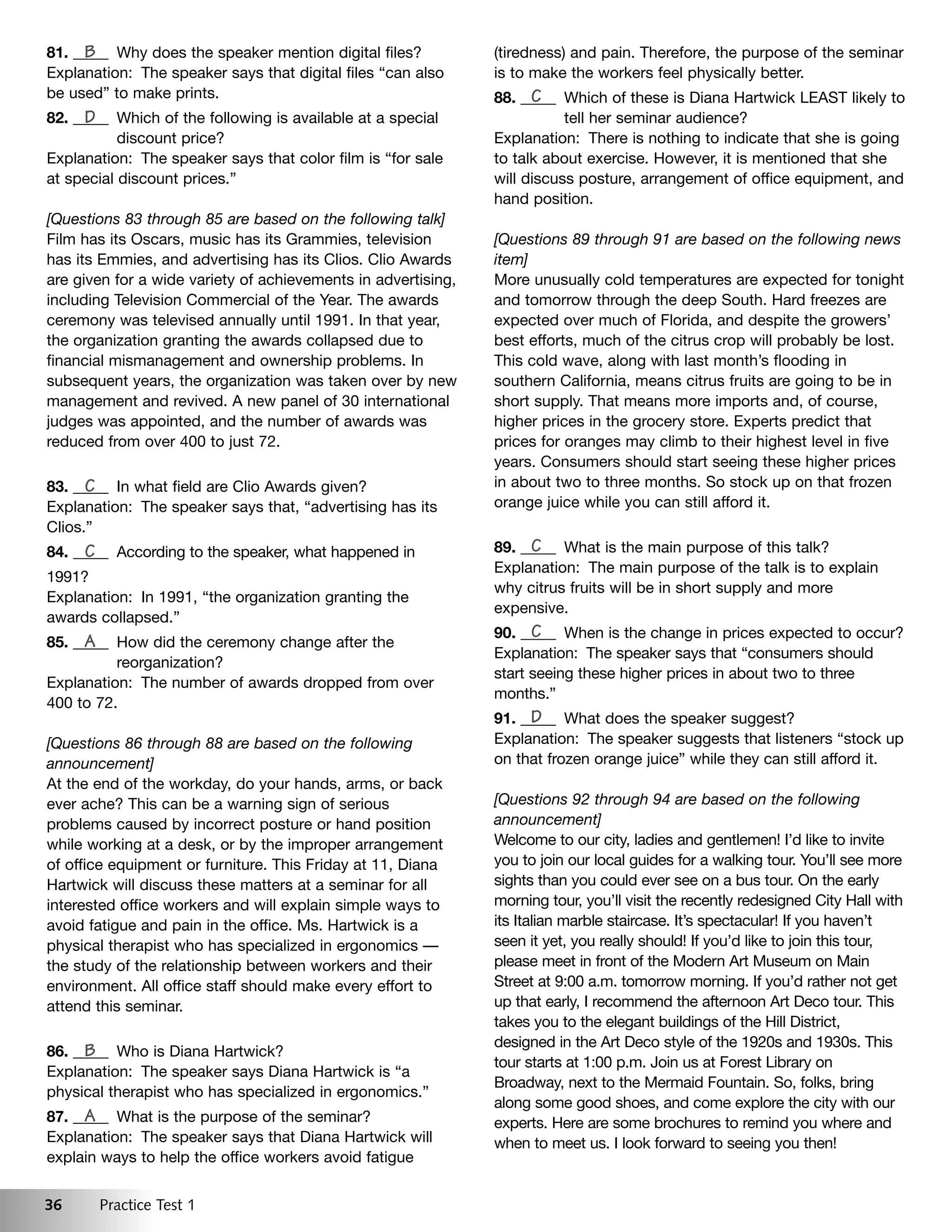 Complete guide-to-toeic-test---answer keys | PDF