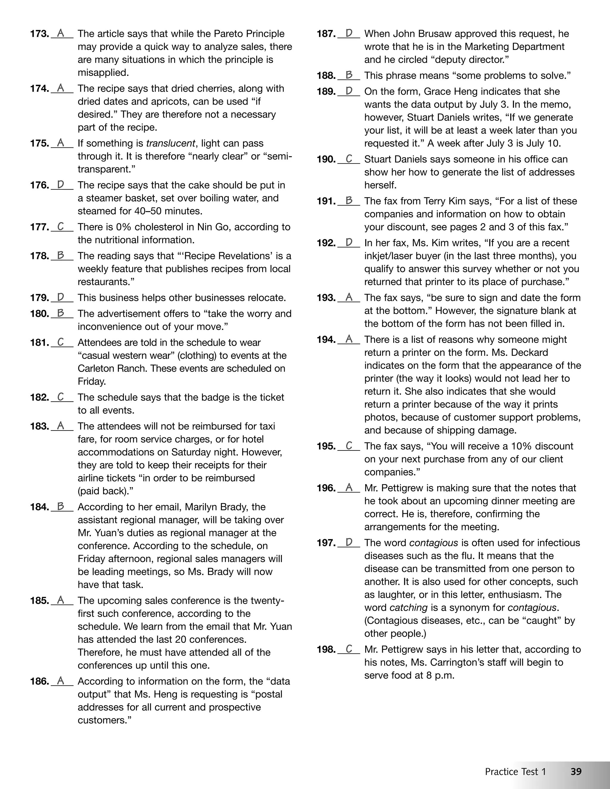 Complete guide-to-toeic-test---answer keys | PDF | Participant Sports ...