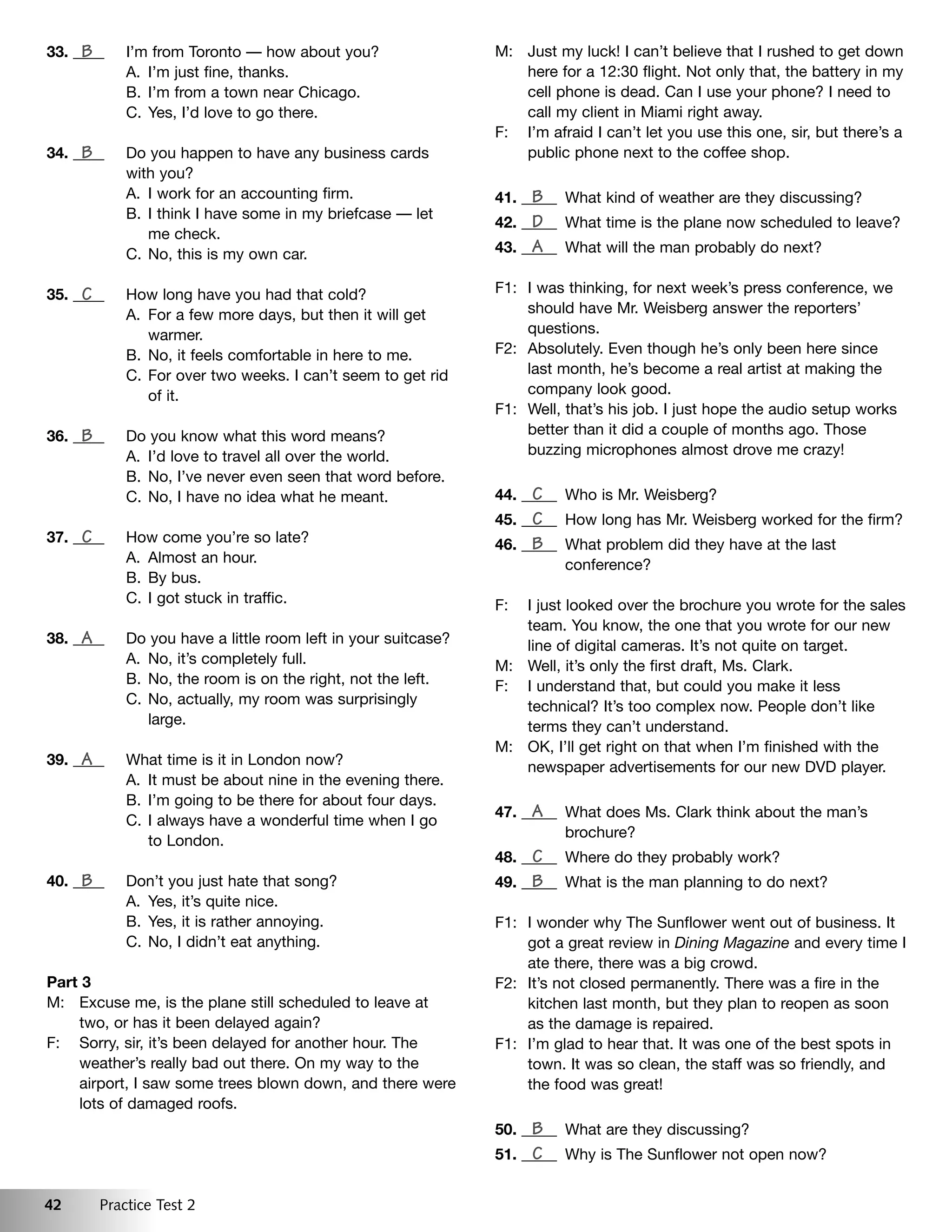 Complete guide-to-toeic-test---answer keys | PDF | Participant Sports ...