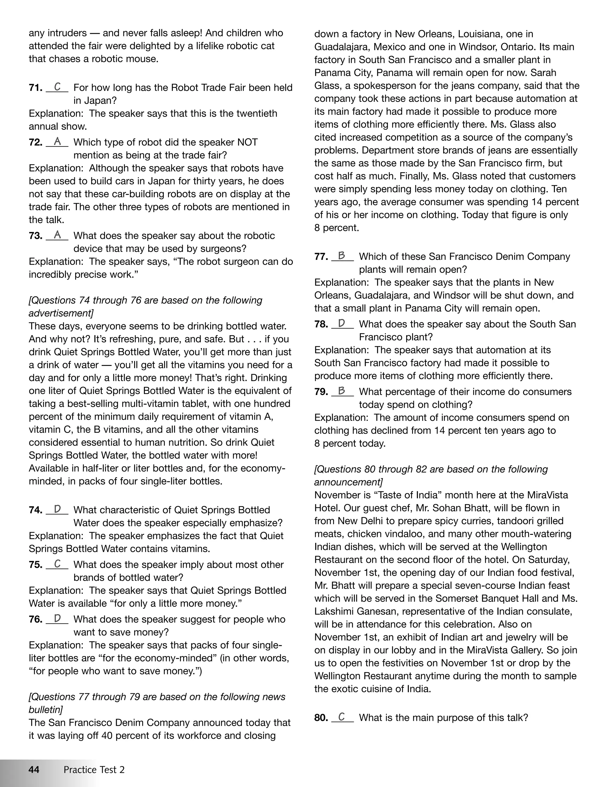 Complete guide-to-toeic-test---answer keys | PDF