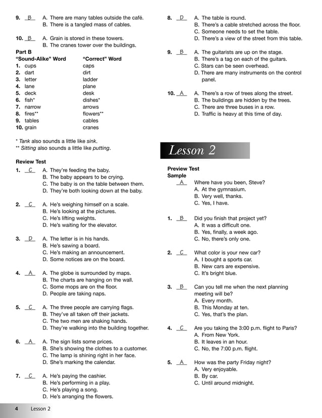 Complete guide-to-toeic-test---answer keys | PDF | Participant Sports ...