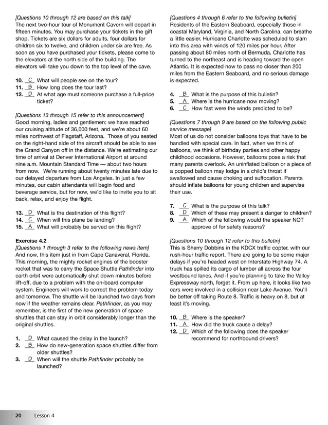 Complete guide-to-toeic-test---answer keys | PDF | Participant Sports ...