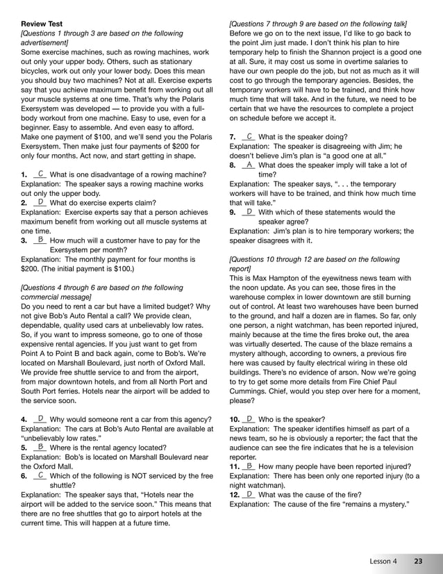 Complete guide-to-toeic-test---answer keys | PDF | Participant Sports ...