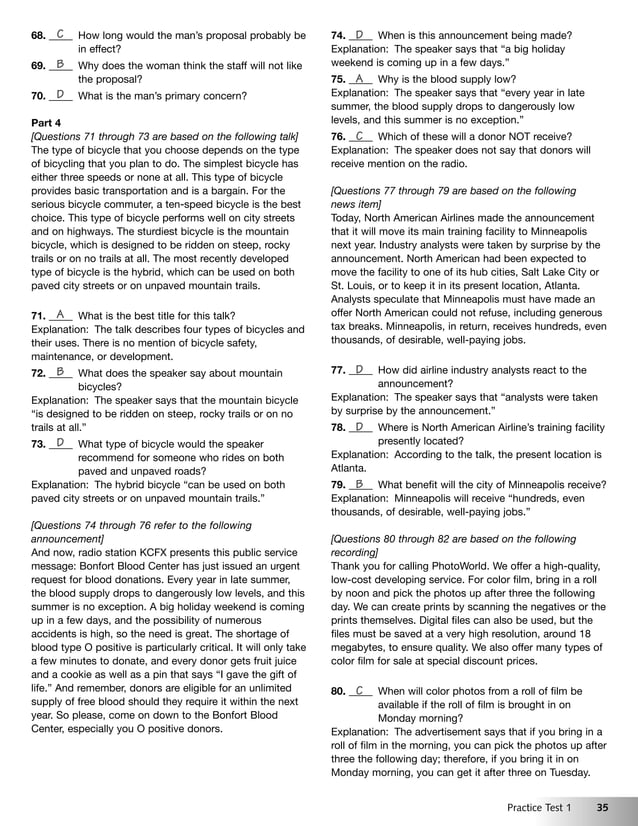 Complete guide-to-toeic-test---answer keys | PDF | Participant Sports ...