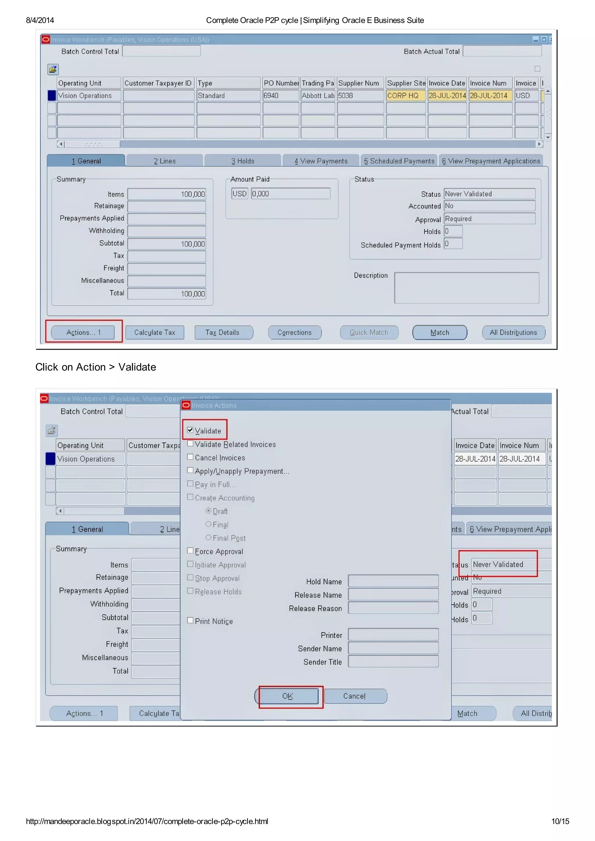 Complete Oracle Procure to Pay Cycle | PDF